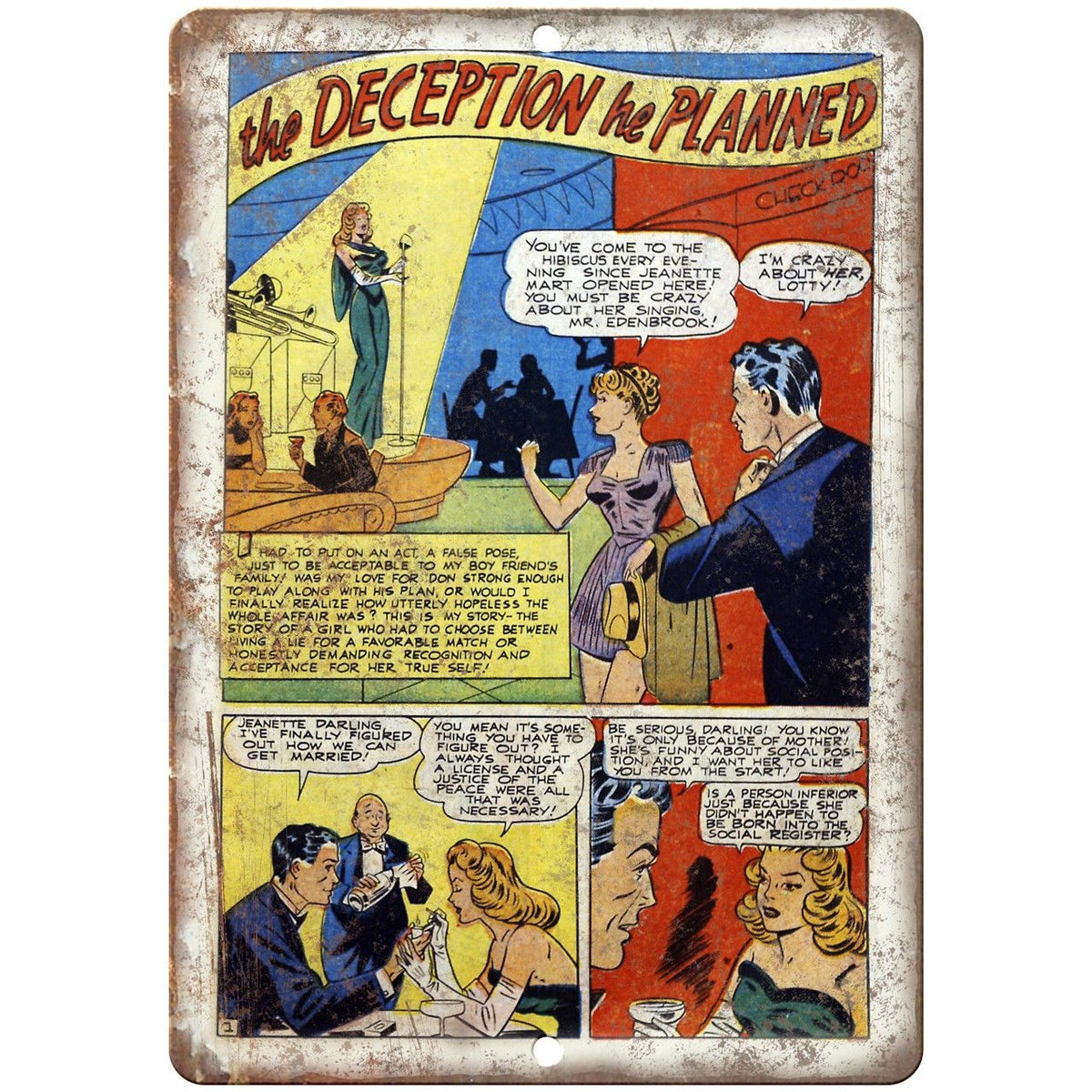 Ace Comics The Deception he Planned Comic 9" x 12" Reproduction Metal ...