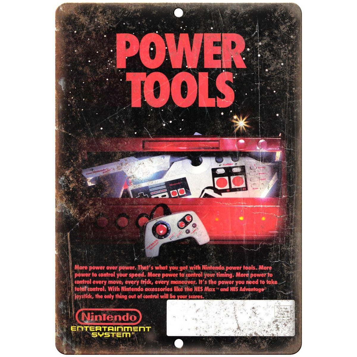 Nintendo entertainment System Vintage Ad 9" x 12" Reproduction Metal S ...