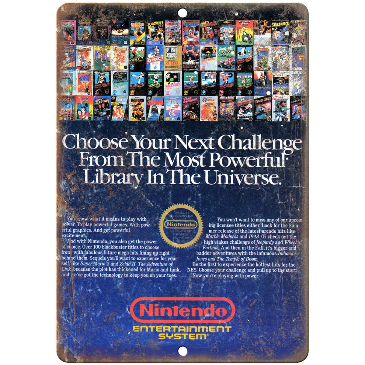 Nintendo Entertainment System NES Vintage Ad 10"x7" Reproduction Metal ...