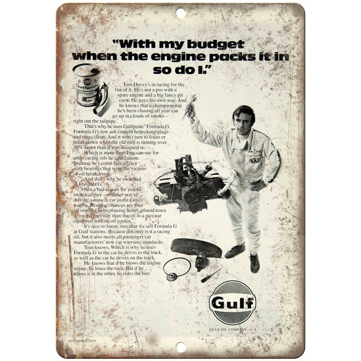 Gulf Oil Company Vintage Ad 9" x 12" Reproduction Metal Sign A843 ...