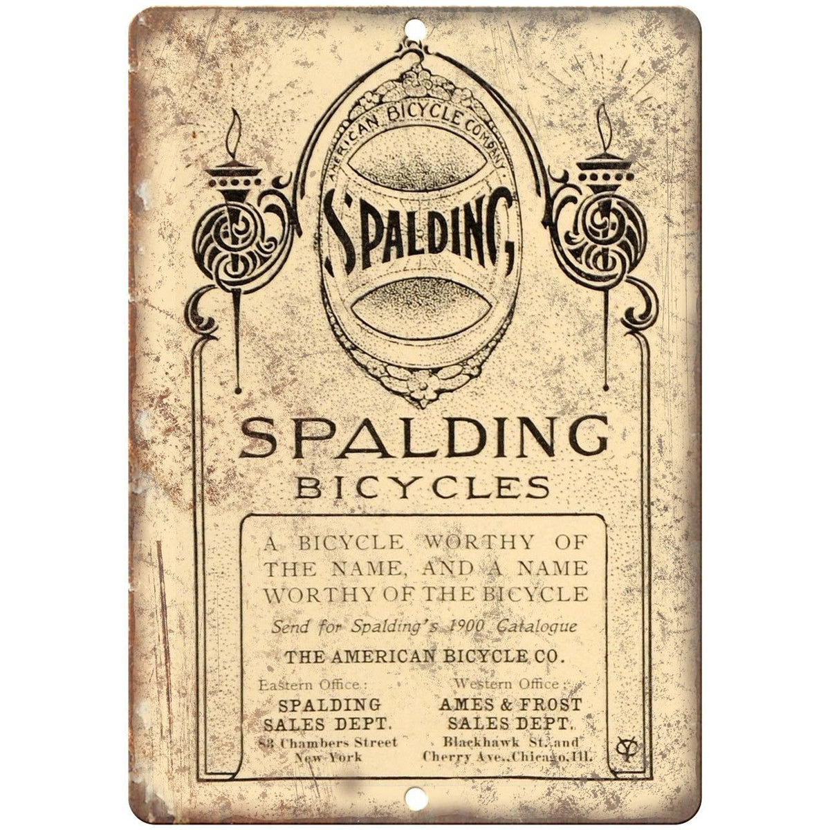Spalding Bicycles Catalogue Cover 10" x 7" Reproduction Metal Sign B27 ...