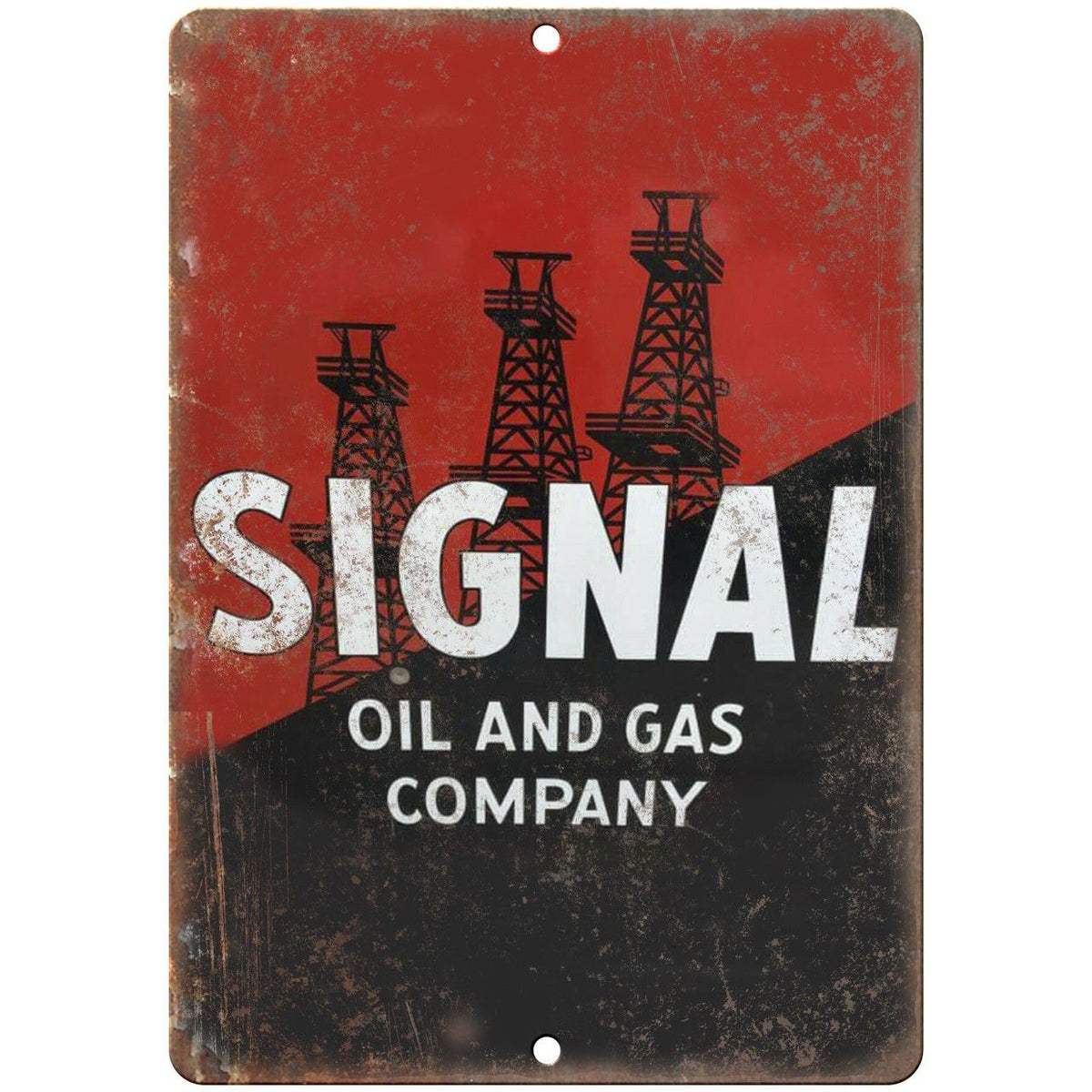 Signal Oil & Gas Company Porcelain Look 9" x 12" Reproduction Metal Si ...