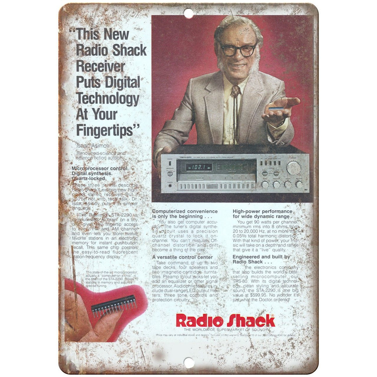 Radio Shack Audio Receiver Technology Vintage Ad9" x 12" Reproduction ...