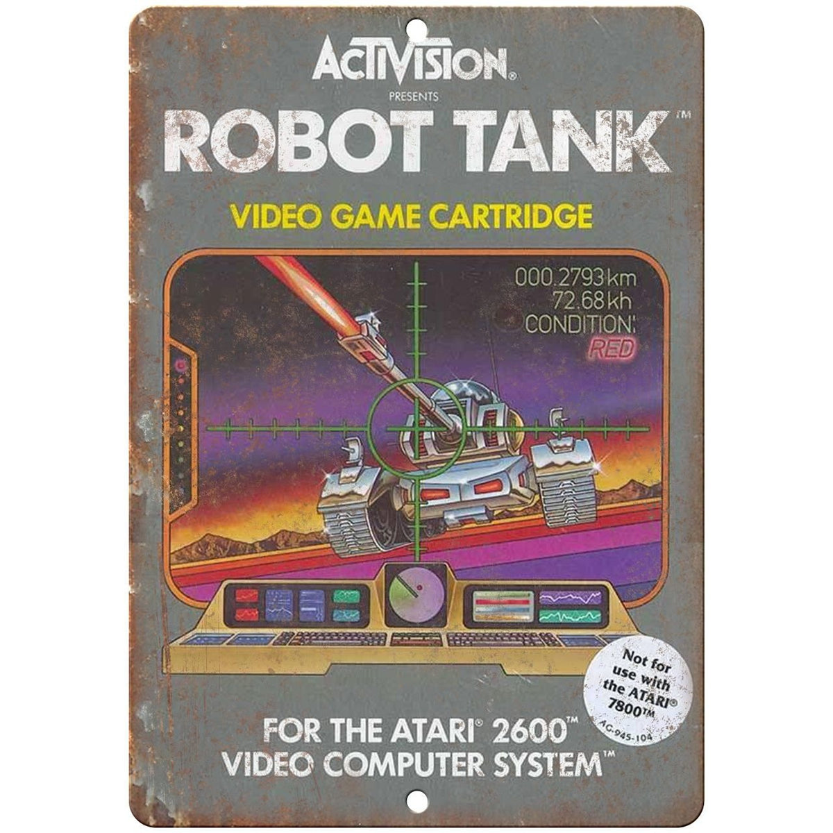 Atari 2600 Activision Robot Tank Video Game 10" x 7" Retro Look Metal ...