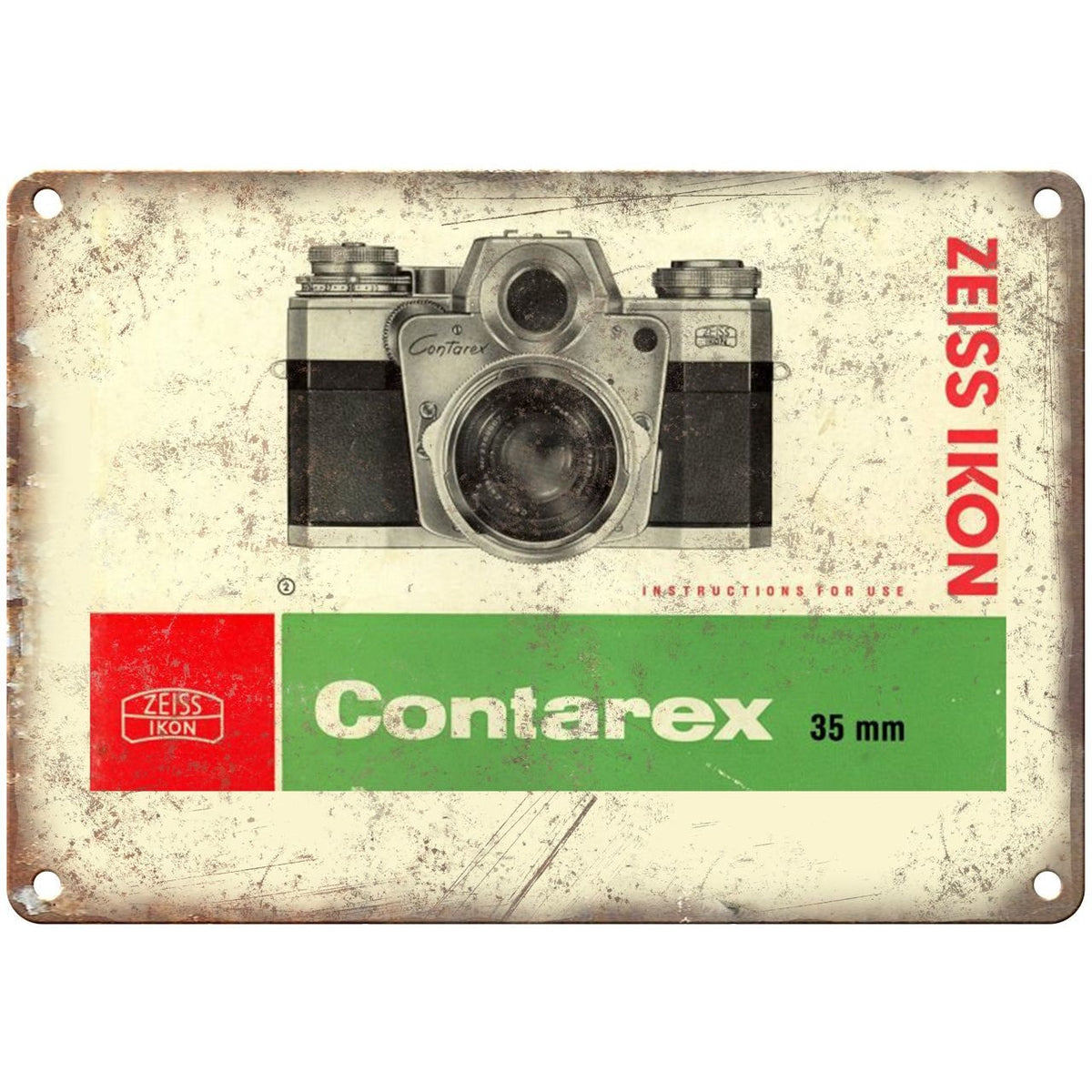 Contarex Zeiss Ikon 35 mm Film Camera 9" x 12" reproduction metal sign ...