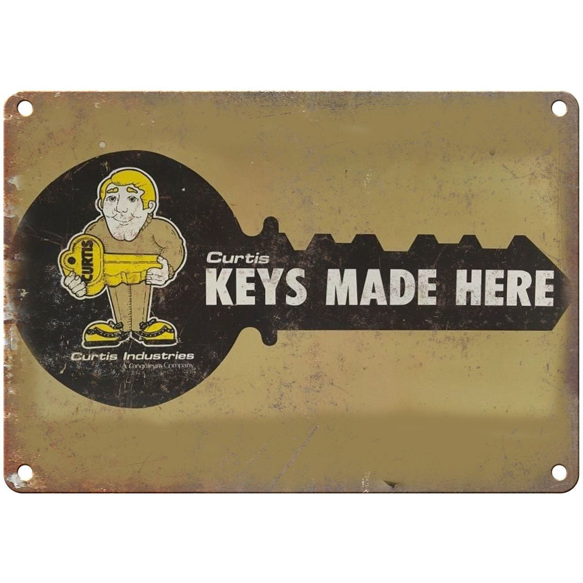 Porcelain Look Curtis Keys Curtis Industries 9" x 12" Reproduction Met ...