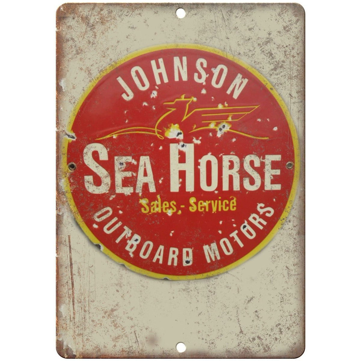 Sea Horse Outboard Motors Porcelain Look Reproduction Metal Sign U121 ...