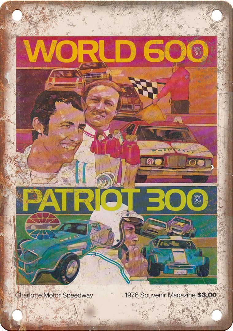World 600 Charlotte Motor Speedway Reproduction Metal Sign | Rusty ...