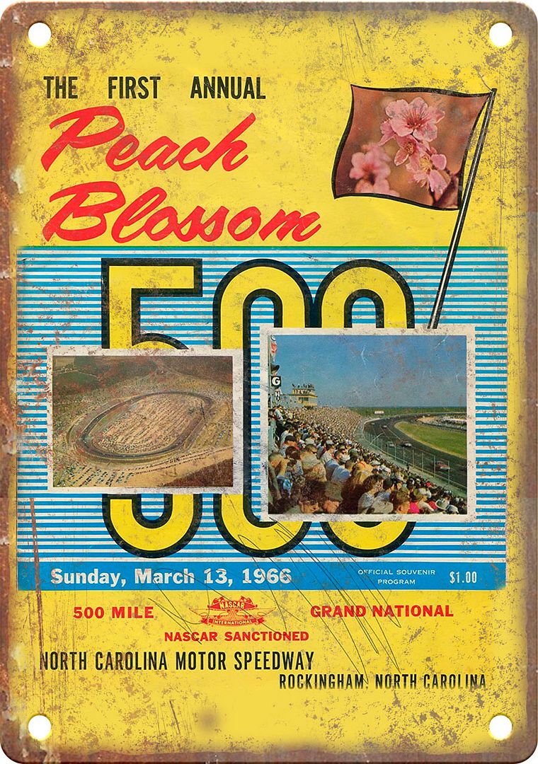 Peach Blossom 500 Vintage Racing Ad Reproduction Metal Sign | Rusty ...