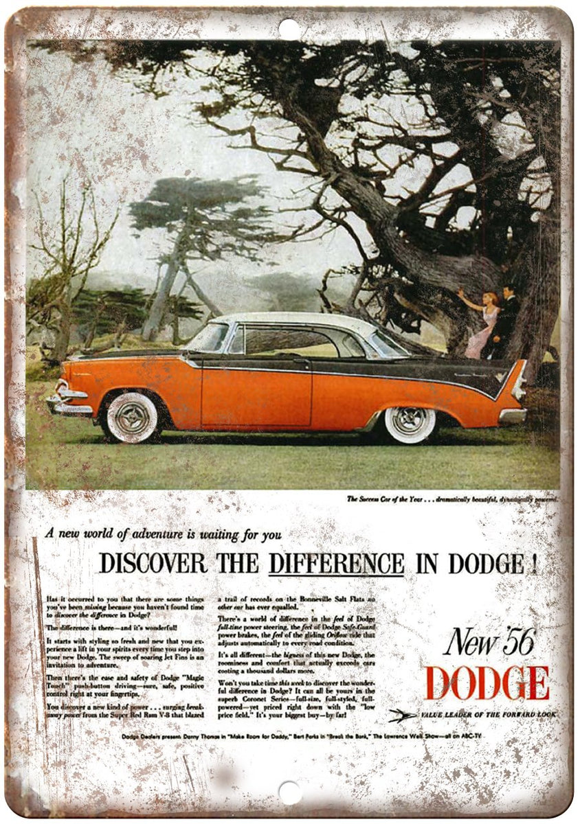 1956 Dodge Vintage Auto Car Ad Metal Sign | Rusty Walls – Rusty Walls ...