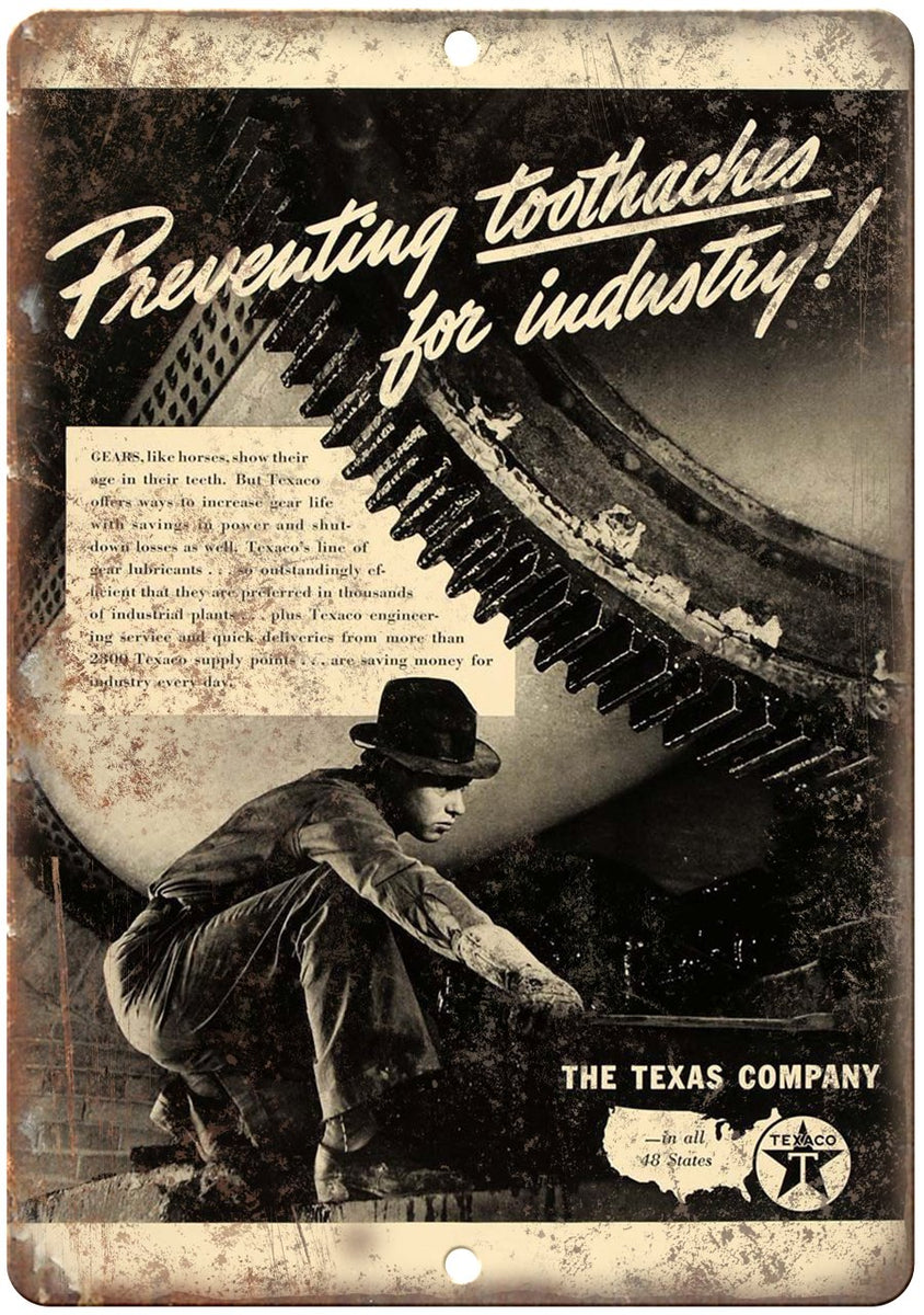 Texaco Industry Gasoline Metal Sign | Rusty Walls – Rusty Walls Sign Shop