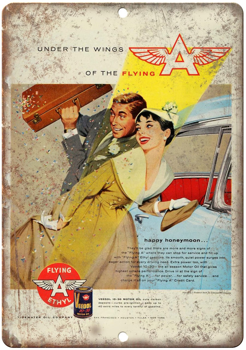 Flying Ethyl Motor Oil Metal Sign | Rusty Walls – Rusty Walls Sign Shop