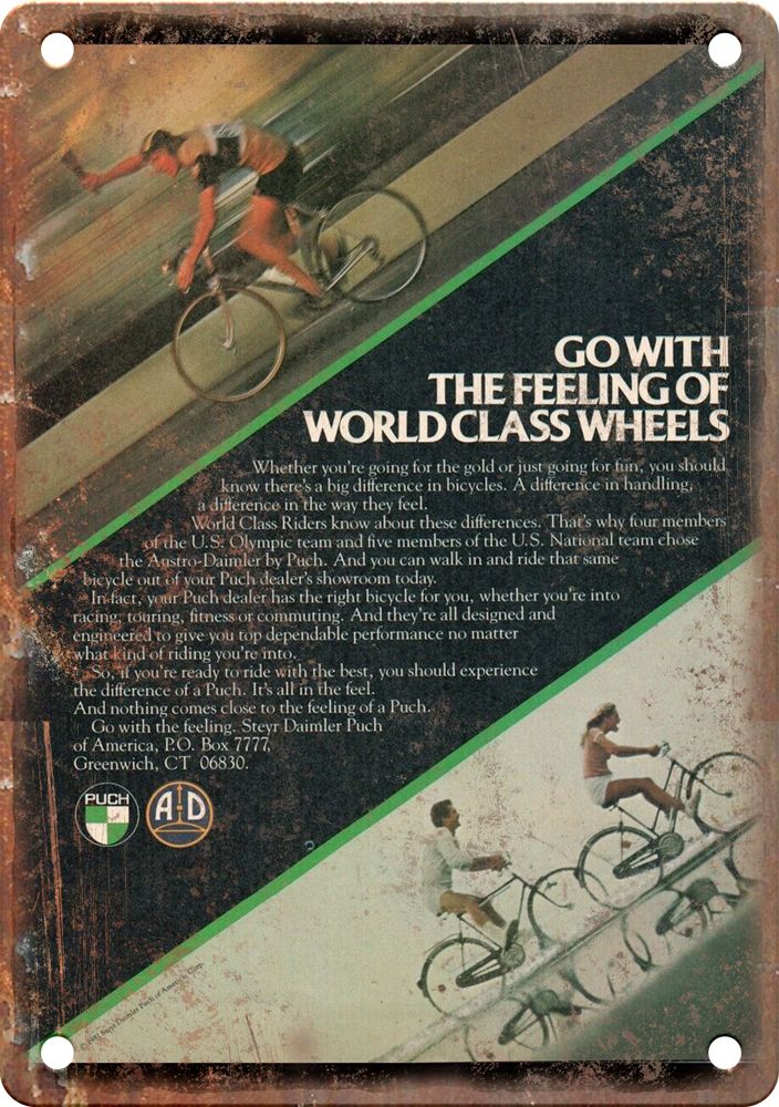 Vintage Cycling Bicycle Magazine Ad Reproduction Metal Sign | Rusty ...