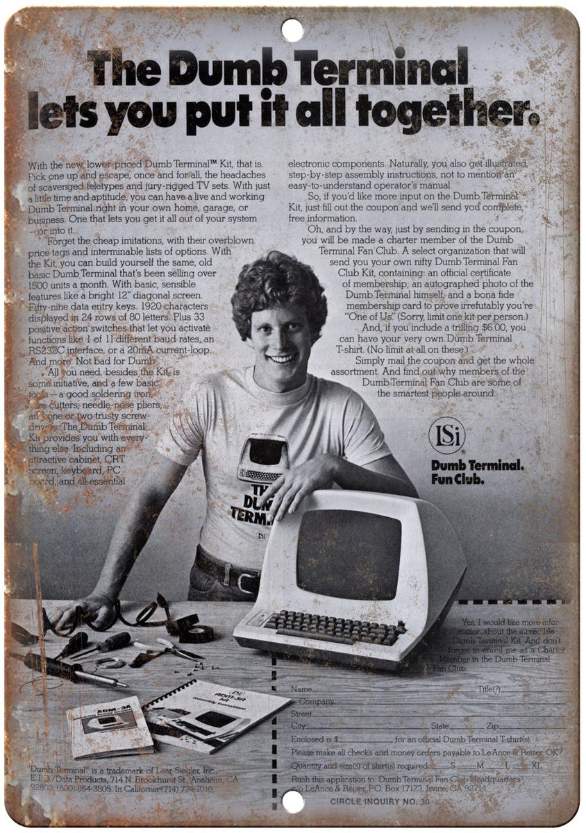 Dumb Terminal Kit Vintage Computer Technology Metal Sign | Rusty Walls ...