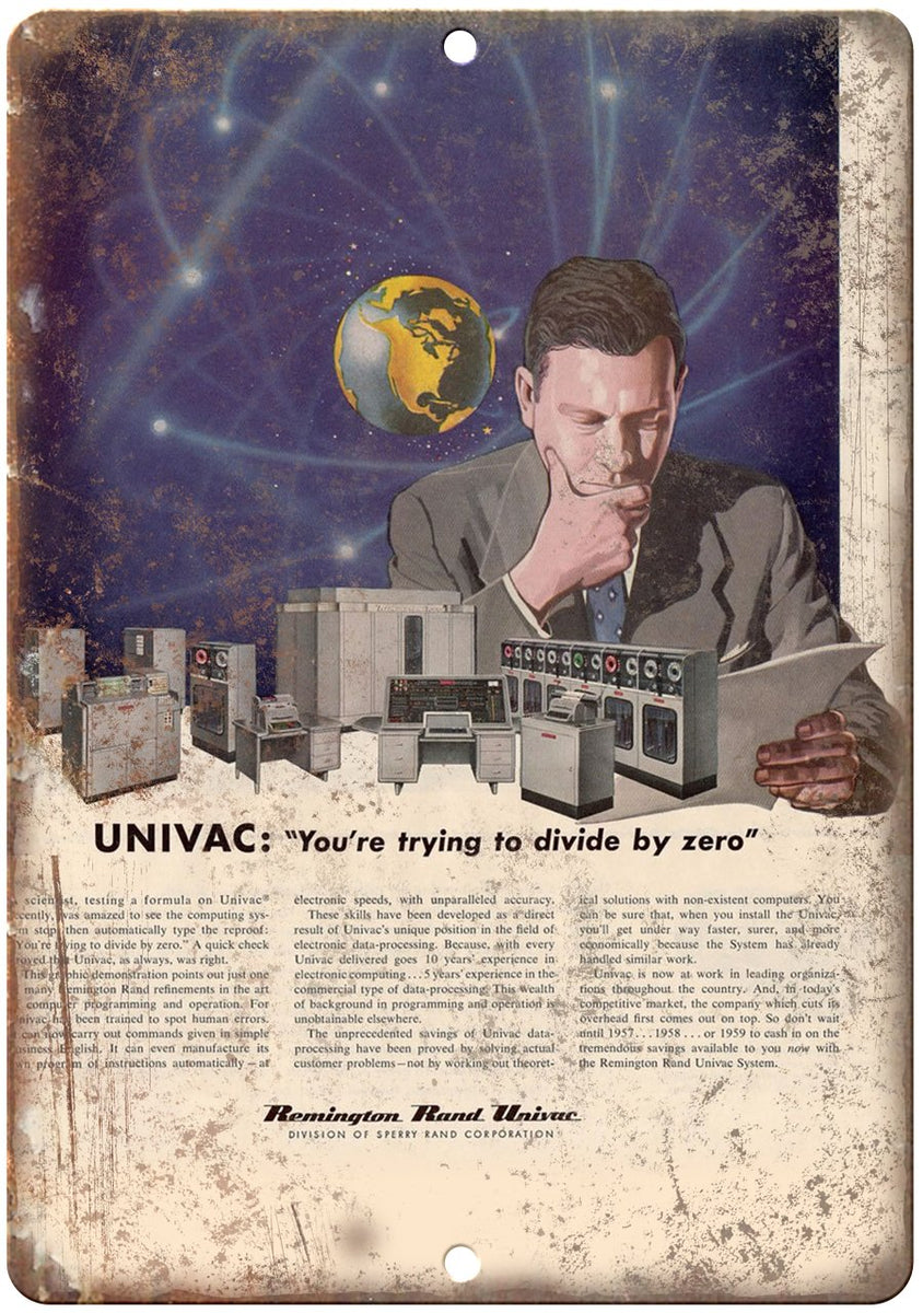 Remington Sperry Rand Univac Data Center Metal Sign | Rusty Walls ...