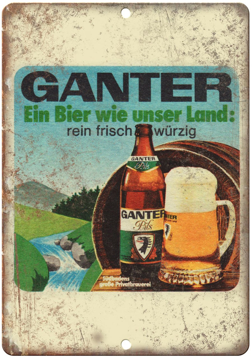 Ganter Beer Pils Metal Sign | Rusty Walls – Rusty Walls Sign Shop