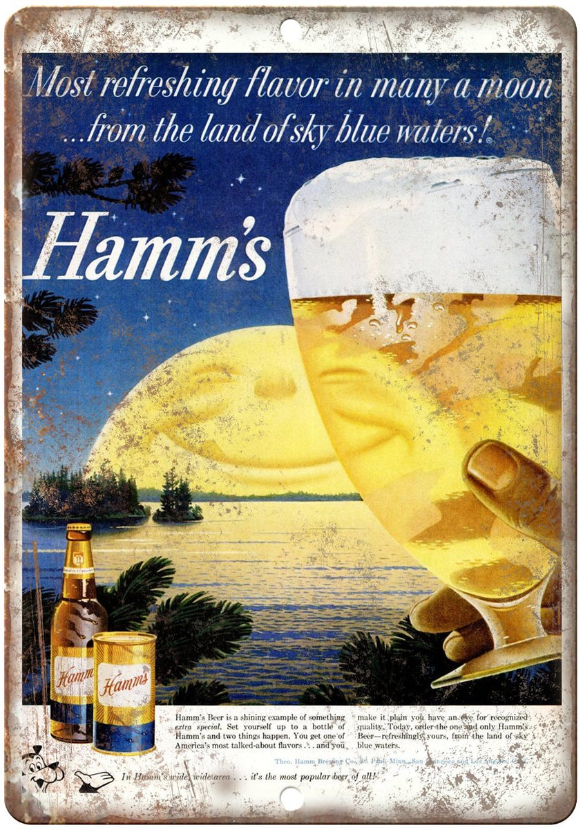 Hamm's Beer Full Moon Metal Sign | Rusty Walls – Rusty Walls Sign Shop