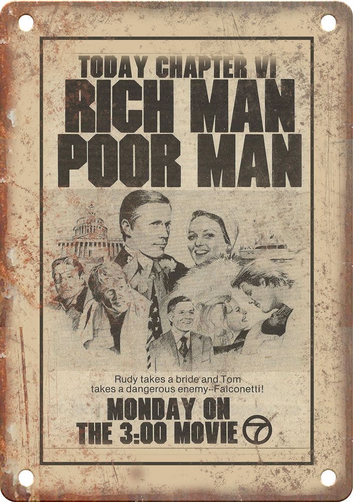 Rich Man Poor Man TV Show Ad Reproduction MetalSign | Rusty Walls ...