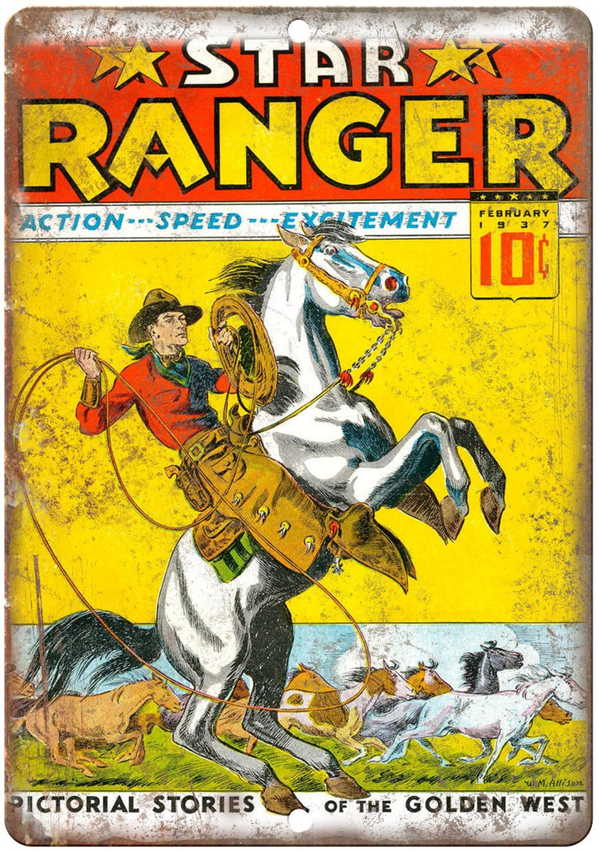 Star Ranger Comic Book Cover Vintage Art Metal Sign | Rusty Walls ...