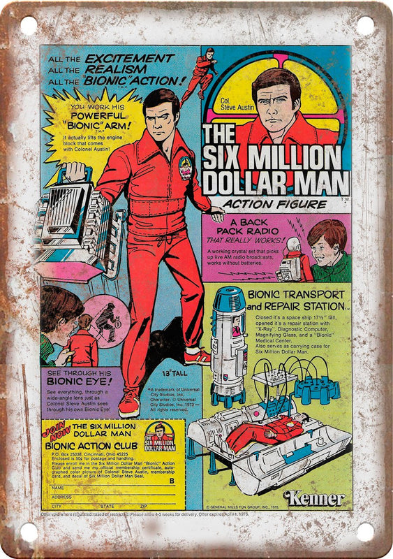 Vintage Comic Book Toy Ad Metal Sign | Rusty Walls – Rusty Walls Sign Shop