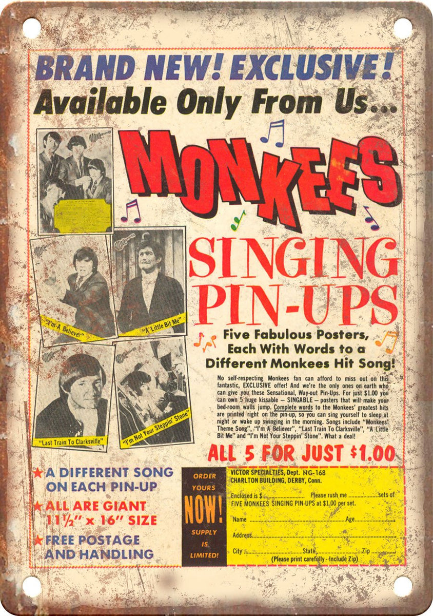 Retro Comic Book Music Ad Metal Sign | Rusty Walls – Rusty Walls Sign Shop