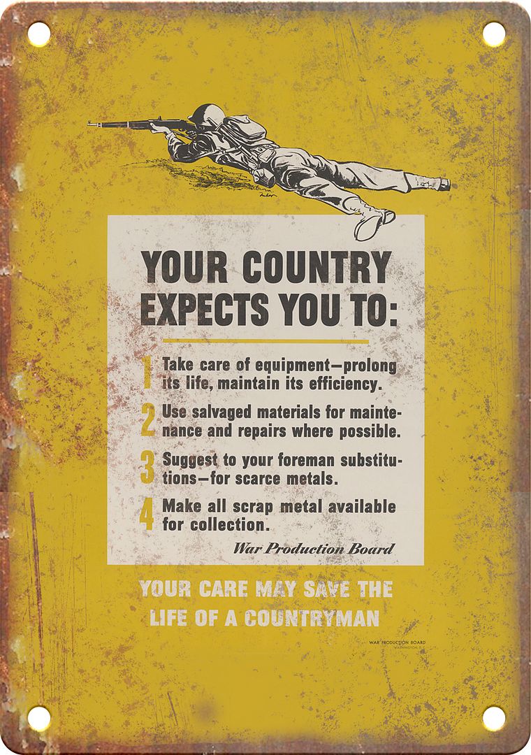 Scrap Metal WWII Propaganda Poster Reproduction Metal Sign | Rusty ...