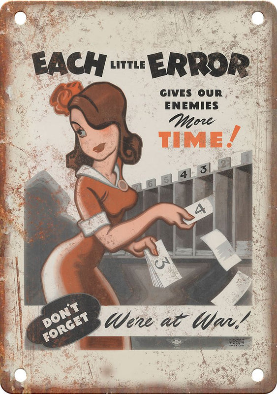 Vintage Pinup WWII Propaganda Poster Reproduction Metal Sign | Rusty ...