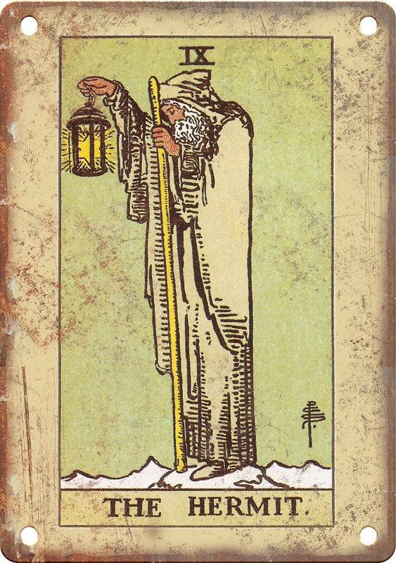 Major Arcana The Hermit Metal Sign | Rusty Walls – Rusty Walls Sign Shop