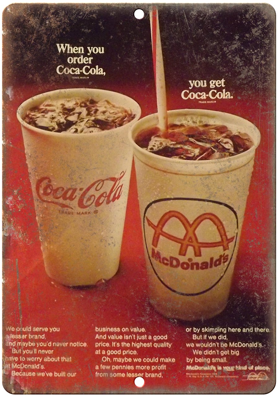 McDonald's Coca Cola Metal Sign | Rusty Walls – Rusty Walls Sign Shop