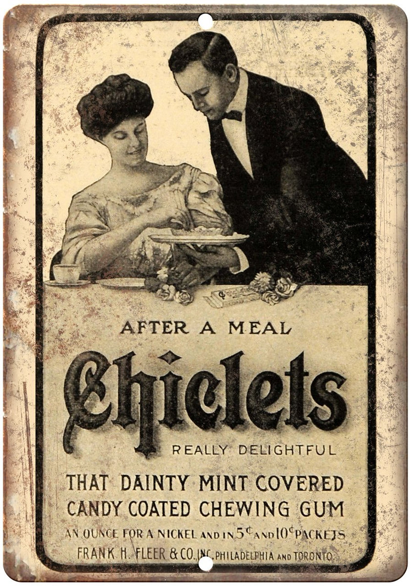 Chicklets Chewing Gum Metal Sign | Rusty Walls – Rusty Walls Sign Shop