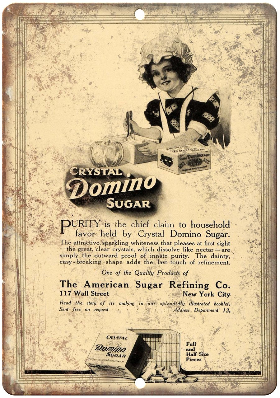 Crystal Domino Sugar Ad Metal Sign | Rusty Walls – Rusty Walls Sign Shop