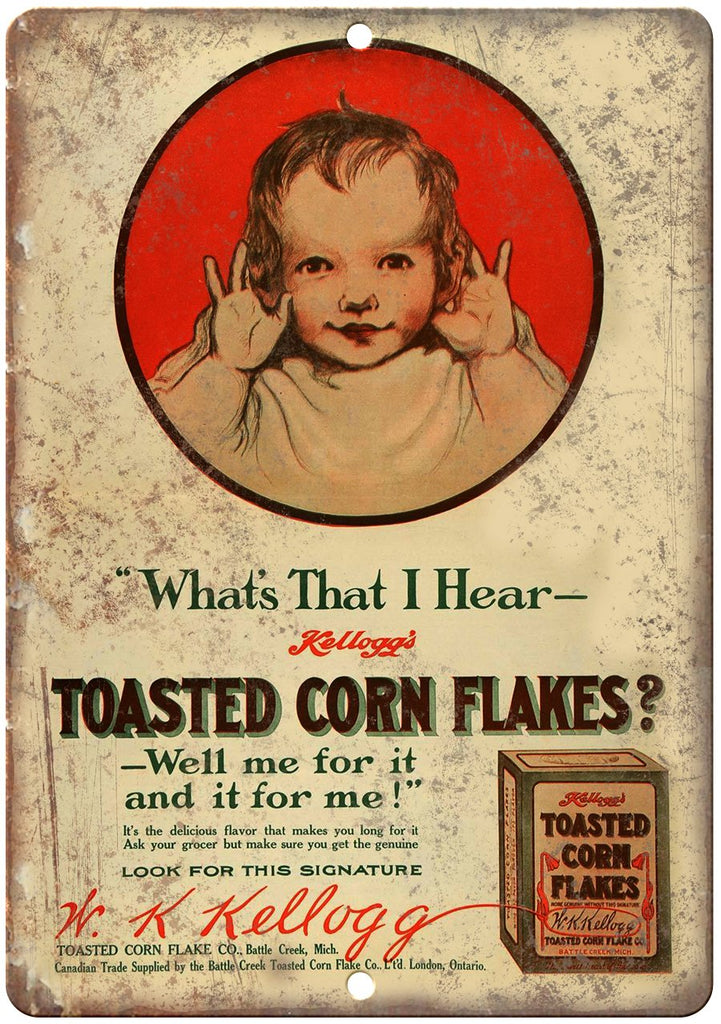 Kellogg's Toasted Corn Flakes Metal Sign | Rusty Walls – Rusty Walls ...