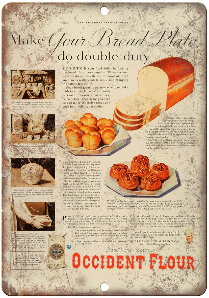Occident Flour Vintage Bread Metal Sign | Rusty Walls – Rusty Walls ...