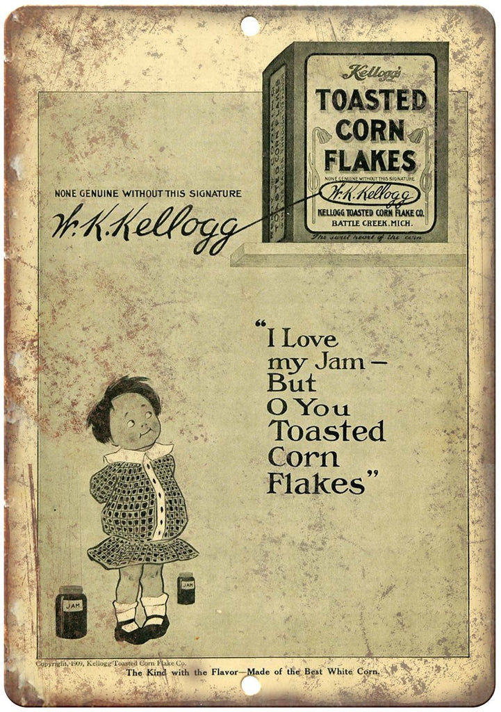 Kellogg's Toasted Corn Flakes Metal Sign | Rusty Walls – Rusty Walls ...