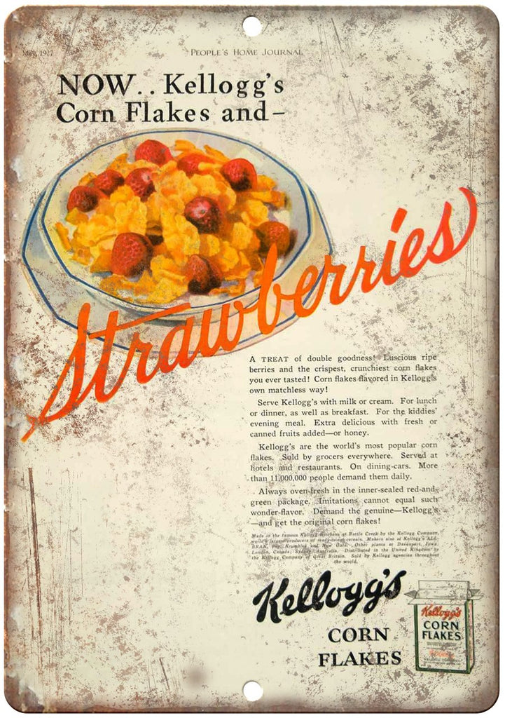 Kellogg's Corn Flakes Metal Sign | Rusty Walls – Rusty Walls Sign Shop
