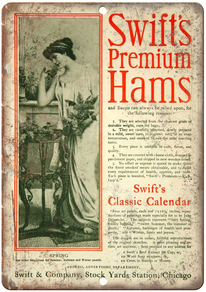Swift's Premium Hams Metal Sign | Rusty Walls – Rusty Walls Sign Shop