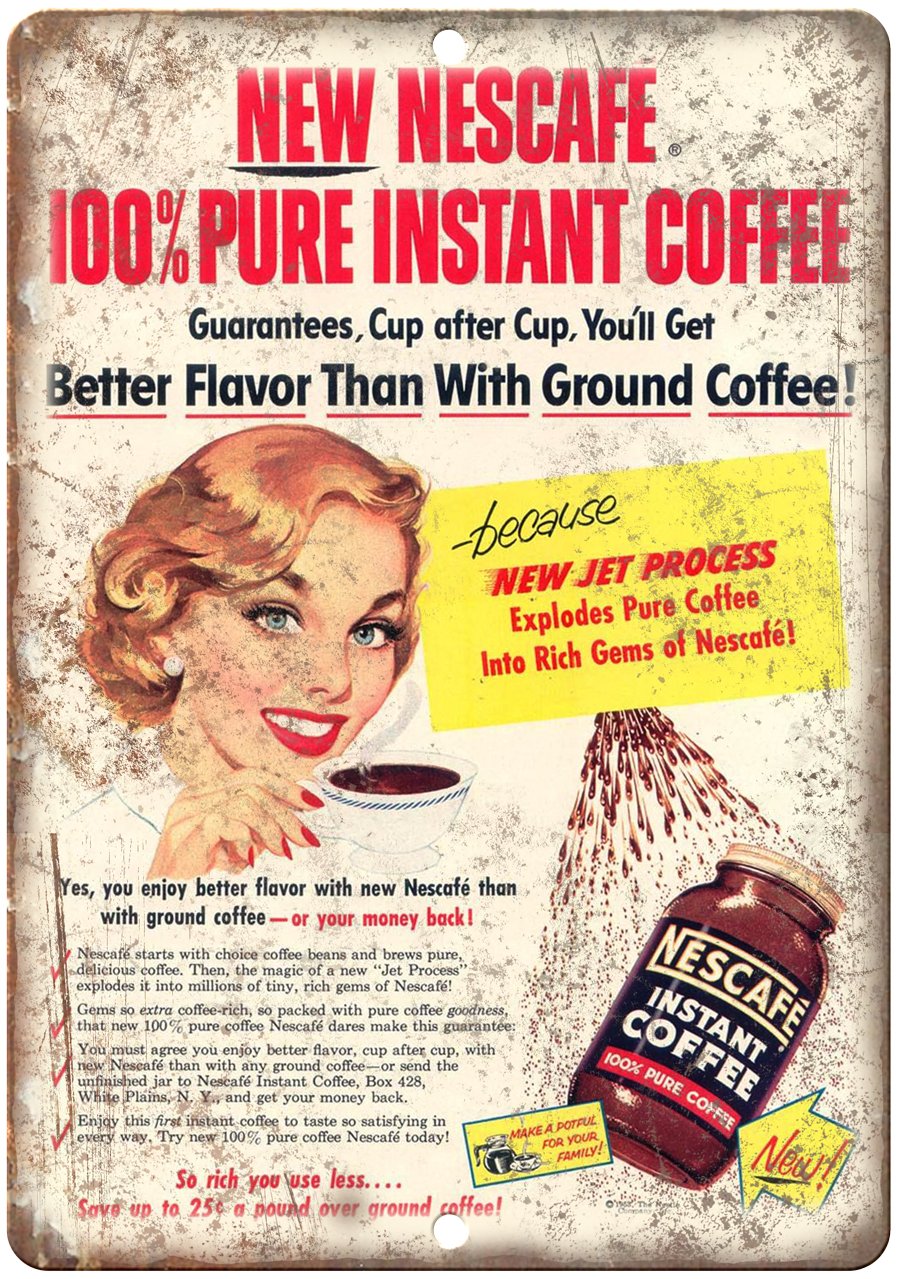 Nescafe Instant Coffee Metal Sign | Rusty Walls – Rusty Walls Sign Shop