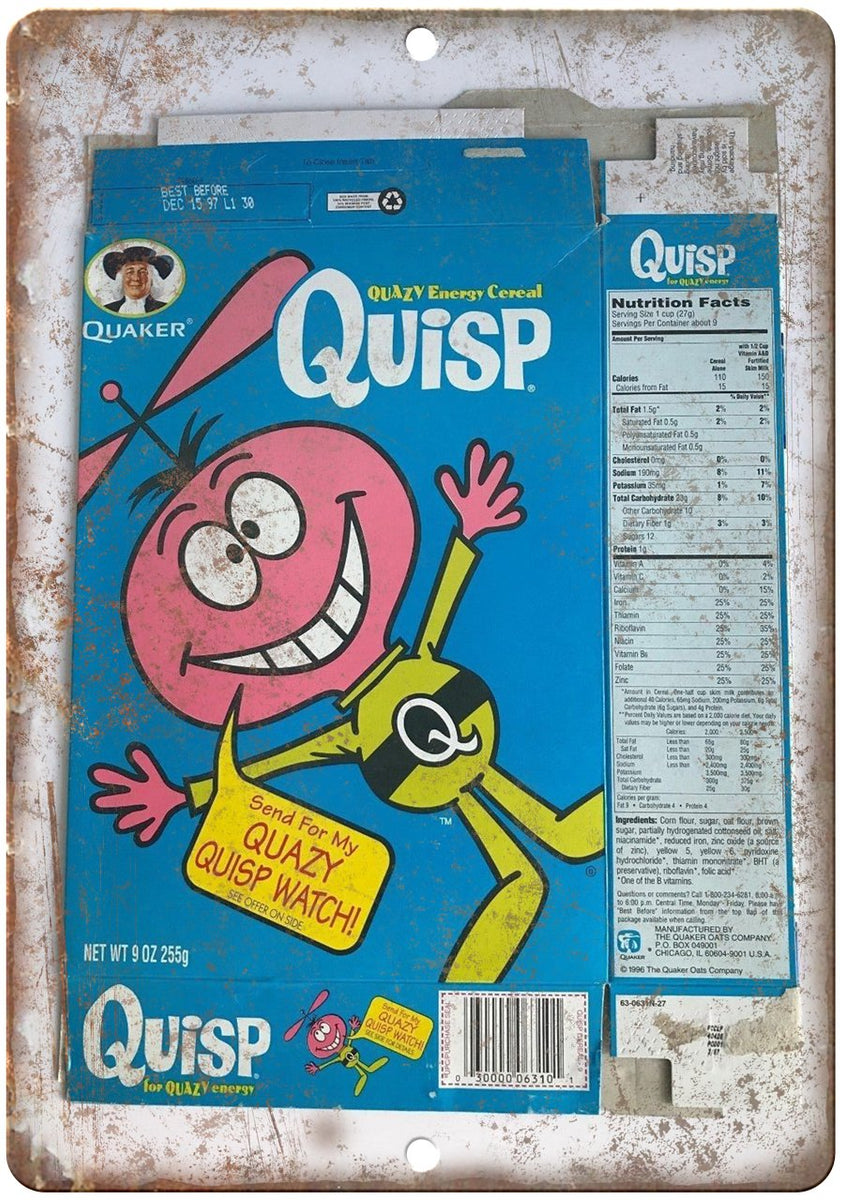 Vintage Quisp Cereal Box Art Metal Sign | Rusty Walls – Rusty Walls ...
