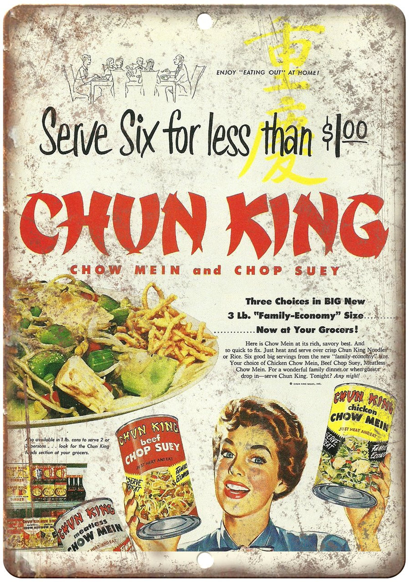 Chun King Chow Mein Chop Metal Sign | Rusty Walls – Rusty Walls Sign Shop
