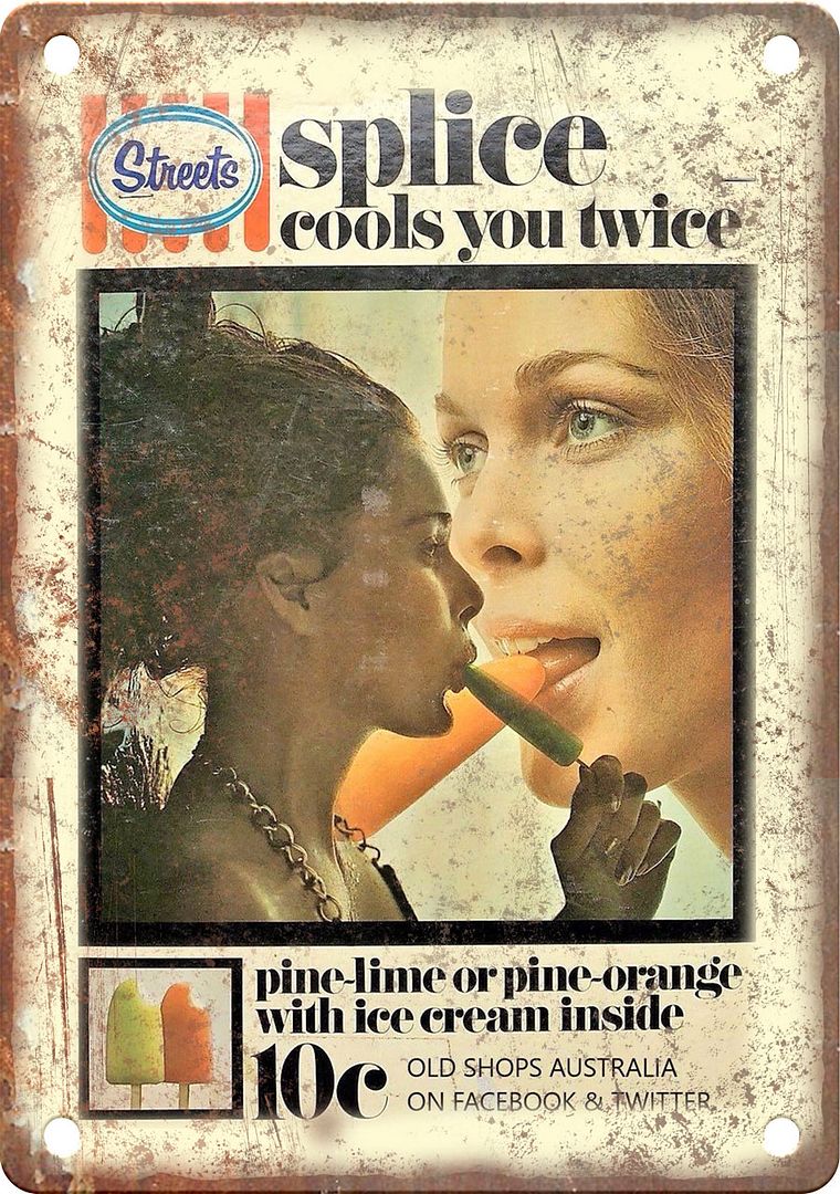 Streets Splice Ice Cream Vintage Ad Metal Sign | Rusty Walls – Rusty ...