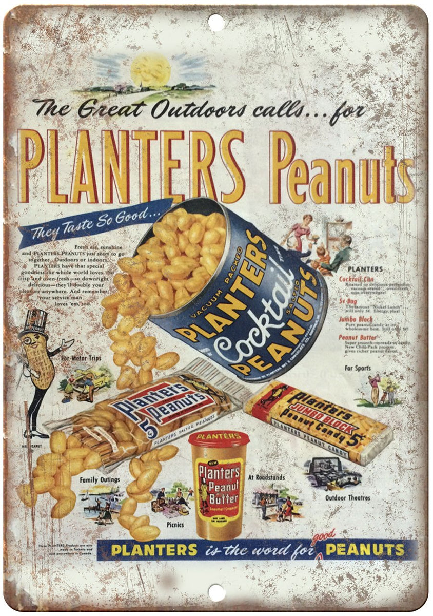 Planters Peanuts Metal Sign | Rusty Walls – Rusty Walls Sign Shop
