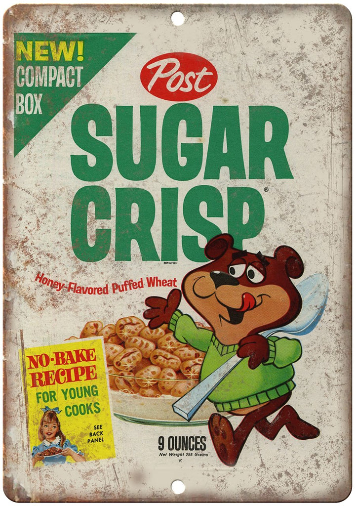Post Sugar Crisp Cereal Box Metal Sign | Rusty Walls – Rusty Walls Sign ...
