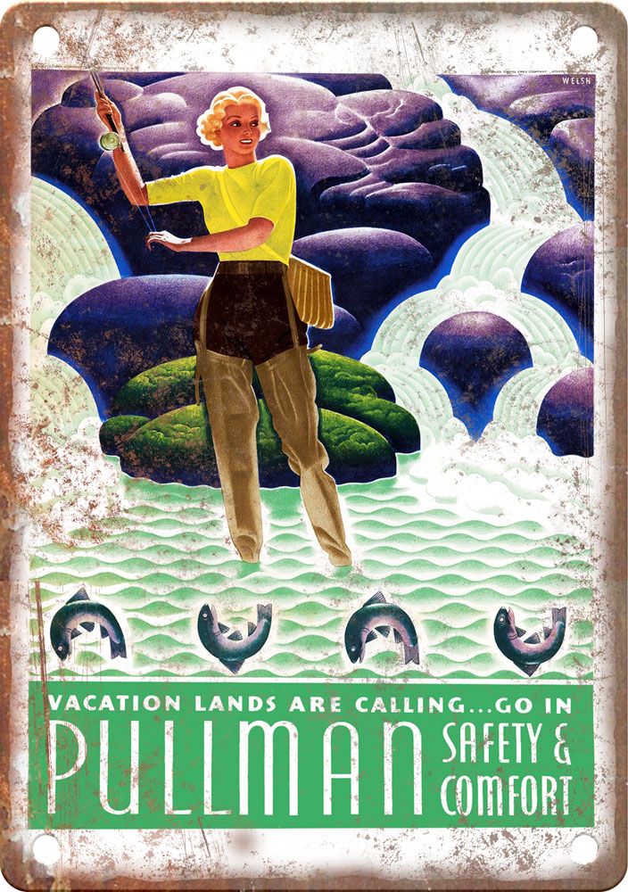 Vintage Pullman Travel Poster Reproduction Metal Sign | Rusty Walls ...
