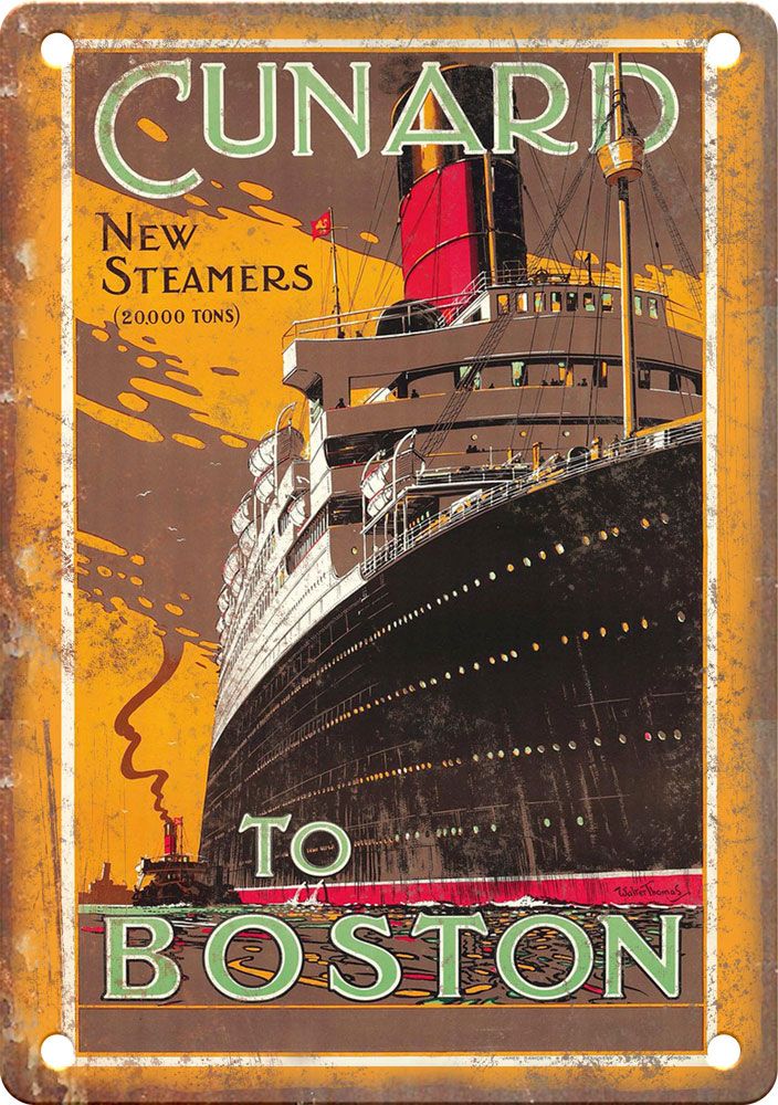 Vintage Boston Travel Poster Reproduction Metal Sign | Rusty Walls ...