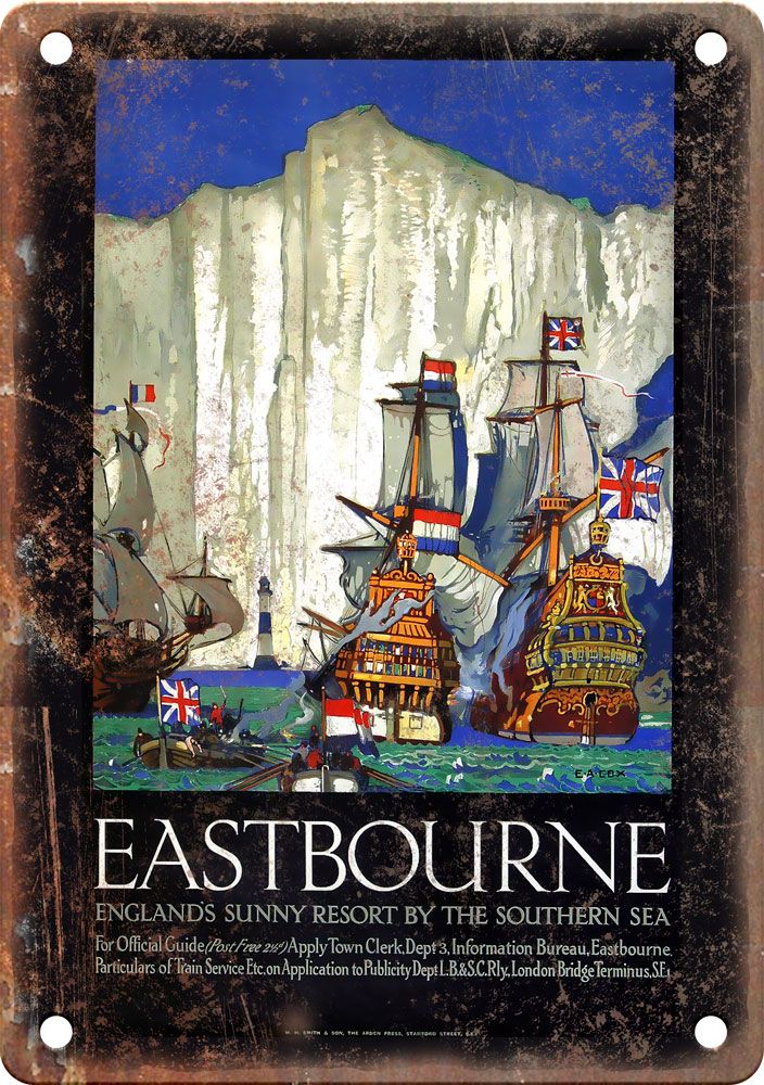 Vintage Eastbourne Travel Poster Reproduction Metal Sign | Rusty Walls ...