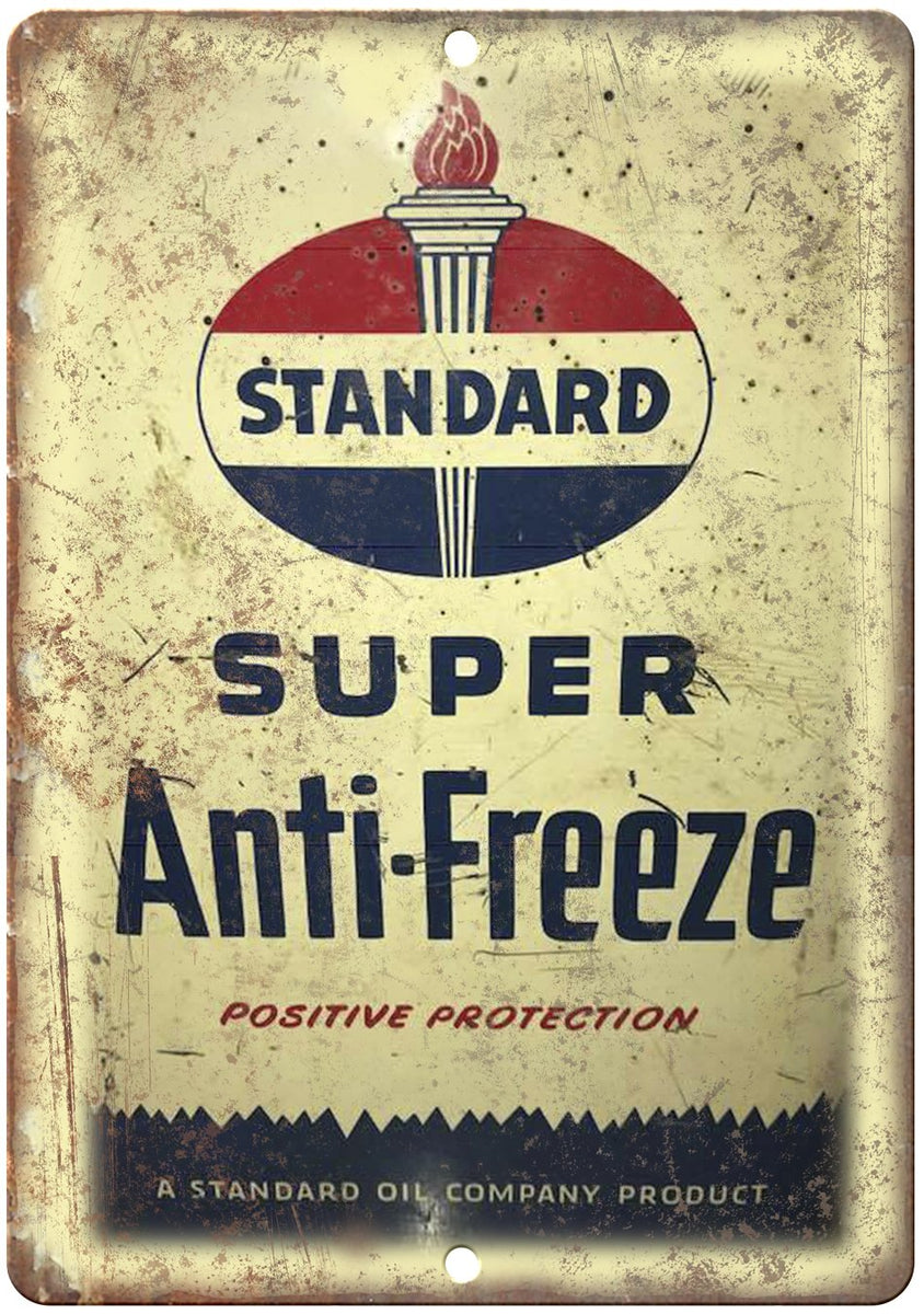Standard Super Anti-Freeze Can Art Metal Sign | Rusty Walls – Rusty ...