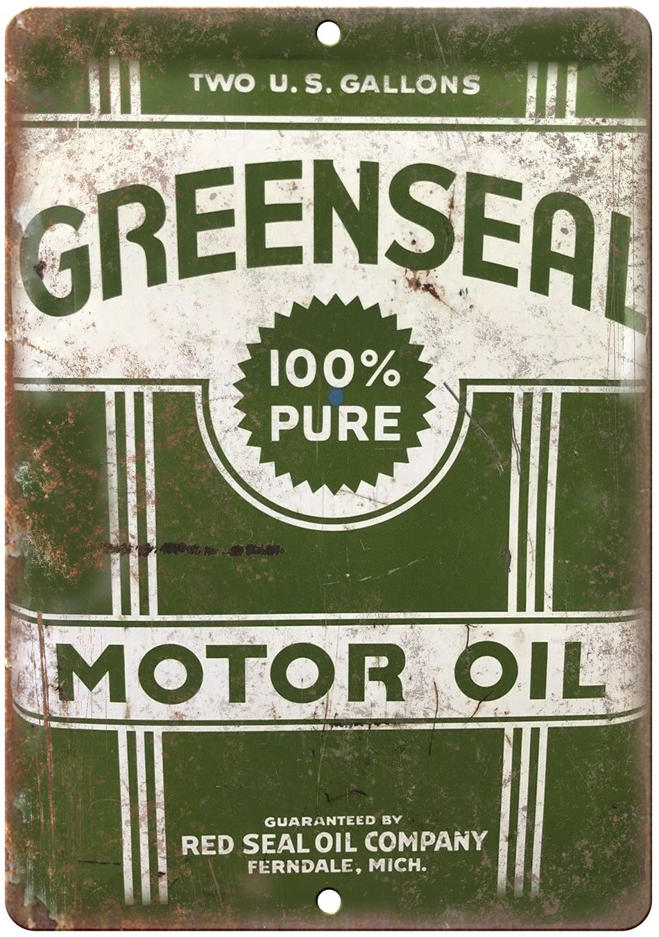 Greenseal Motor Oil Vintage Can Art Metal Sign | Rusty Walls – Rusty ...