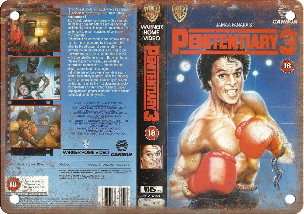 Penitentiary 3 Vintage VHS Cover Art Reproduction Metal Sign | Rusty ...