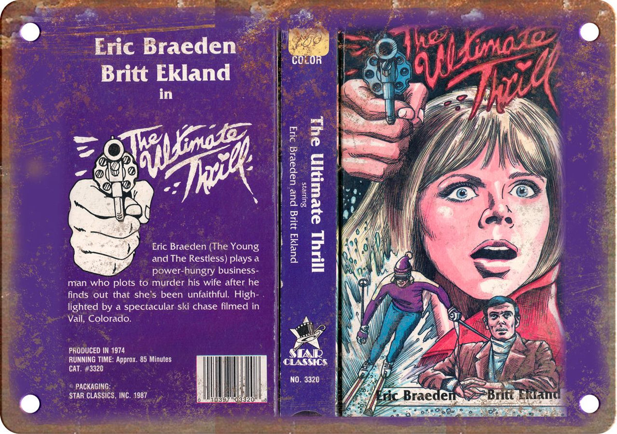 The Ultimate Thrill Vintage VHS Cover Art Metal Sign | Rusty Walls ...