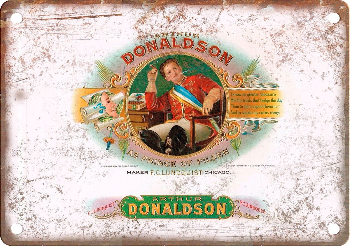 Arthur Donaldson Cigar Box Label Metal Sign | Rusty Walls – Rusty Walls ...